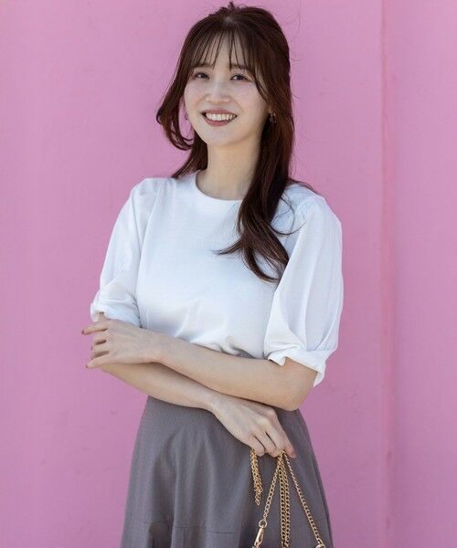 【セール】 【撥水・汗ジミ防止・UVケア・洗える】スーピマスムース 袖タック Tシャツ （カットソー）｜any SiS / エニィスィス ファッション通販 タカシマヤファッションスクエア