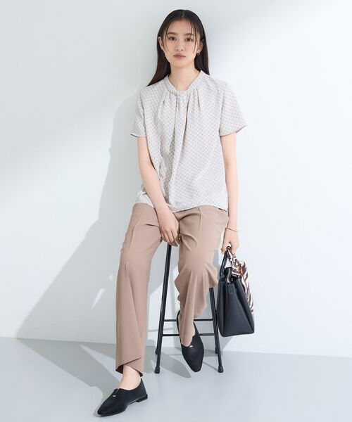 【接触冷感／UVケア】モノグラム ボウタイデザインブラウス （シャツ・ブラウス）｜INDIVI / インディヴィ ファッション通販 タカシマヤファッションスクエア