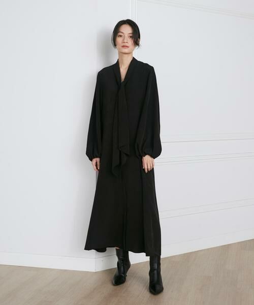 【セール】 《大きいサイズ》リボンタイバックプリーツドレス《la veille by SUPERIOR CLOSET》 （ロング・マキシ丈ワンピース）｜INED / イネド ファッション通販 ...