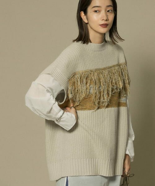 【セール】 MIXカラーランダムフリンジベスト （ベスト）｜＊＊KBF / ケービーエフ ファッション通販 タカシマヤファッションスクエア