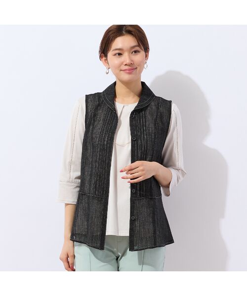 【洗える・接触冷感】Soalon デニム柄カラミベスト （ベスト）｜LOBJIE / ロブジェ ファッション通販 タカシマヤファッションスクエア