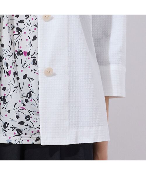 【セール】 【洗える・S～LLサイズ】千鳥ジャカードニット ノーカラージャケット （ノーカラージャケット）｜LOBJIE / ロブジェ ファッション通販 タカシマヤファッションスクエア