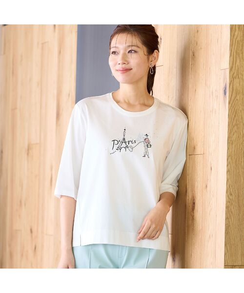 【洗える】Lobin エッフェル塔柄Tシャツ （カットソー）｜LOBJIE / ロブジェ ファッション通販 タカシマヤファッションスクエア