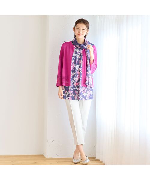 【セール】 【洗える・日本製・S～LLサイズ】エレガンスフラワーカットソー （カットソー）｜LOBJIE / ロブジェ ファッション通販 タカシマヤファッションスクエア