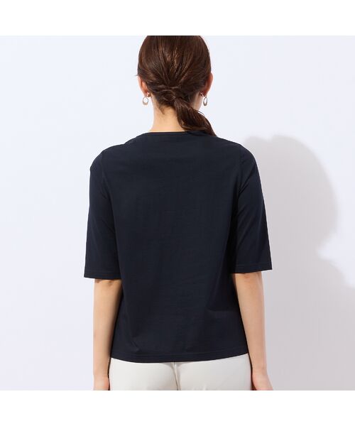 【洗える・日本製・S～LLサイズ】襟ぐり刺繍 綿レーヨンTシャツ （カットソー）｜LOBJIE / ロブジェ ファッション通販 タカシマヤファッションスクエア