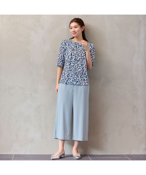 【洗える・日本製・セットアップ可能】幾何柄Tシャツ （カットソー）｜LOBJIE / ロブジェ ファッション通販 タカシマヤファッションスクエア