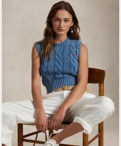 ケーブルニット クロップド ポロシャツ (ニット・セーター ケーブルニット クロップド ポロシャツ (ニット・セーター