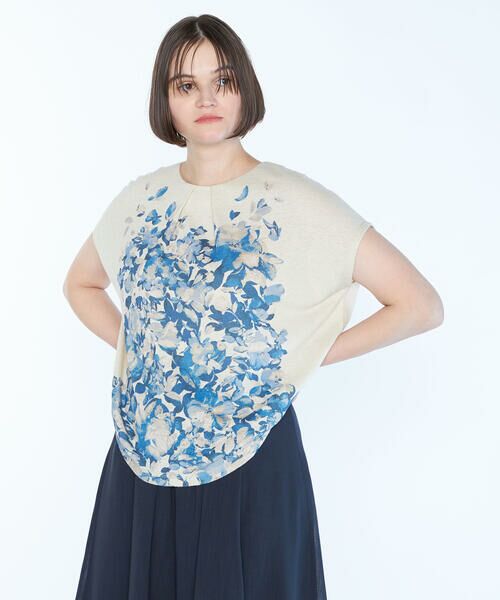 リノフラワージャージチュニックカットソー （カットソー）｜SCAPA Lサイズ / スキャパエルサイズ ファッション通販 タカシマヤファッションスクエア