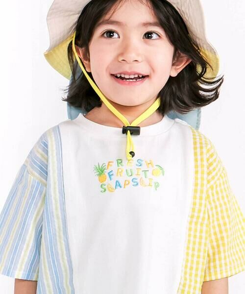 【セール】 【お揃い】ストライプチェックサイド切り替えTシャツ(80~130cm) （Tシャツ）｜SLAP SLIP / スラップ スリップ ファッション通販 タカシマヤファッションスクエア